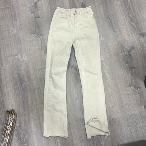 Zara | Jeans | Zara High Rise Cream Denim Jeans | Poshmark